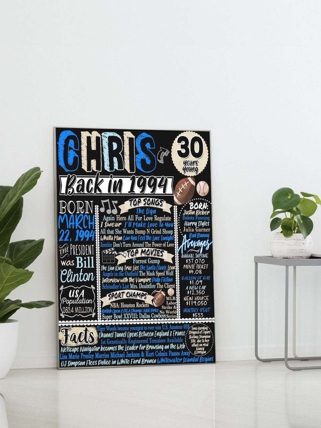 30 Years Ago Back in 1994, 30th Birthday Decoration Idea, 30th Birthday ...