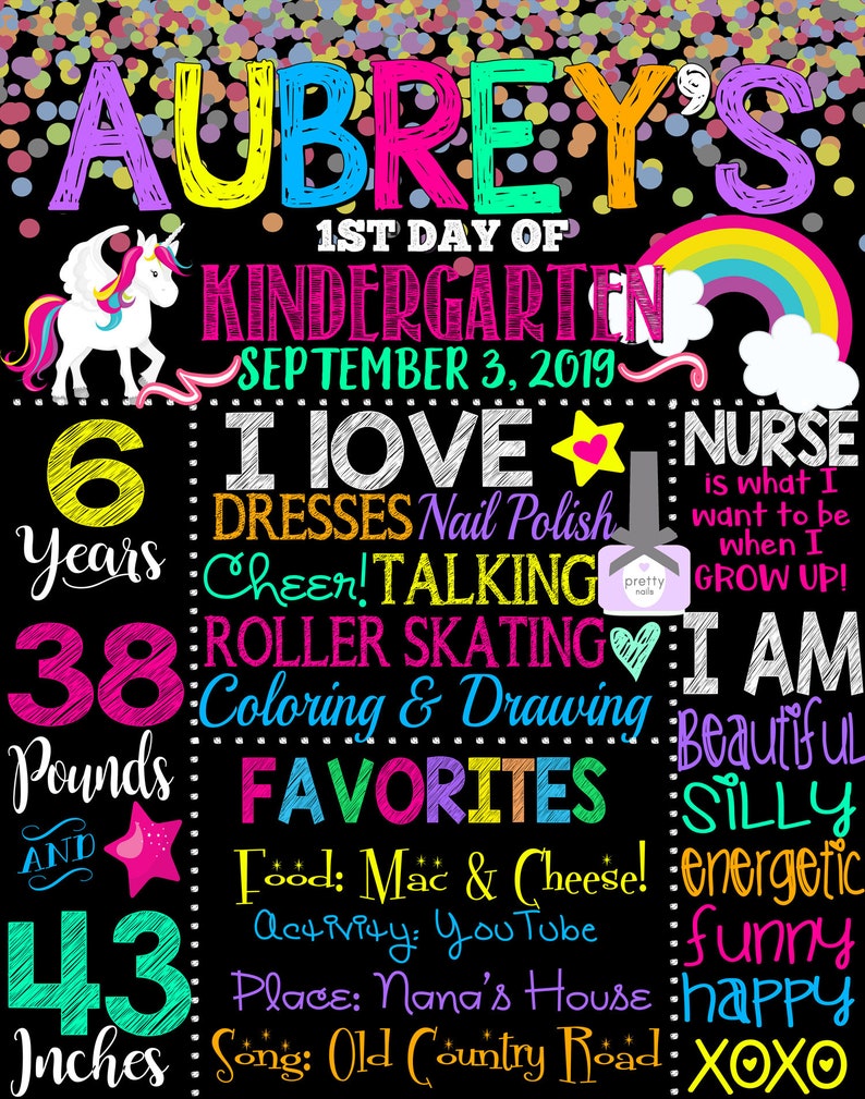 Personalized First Day of School Signs Unicorn First Day of | Etsy