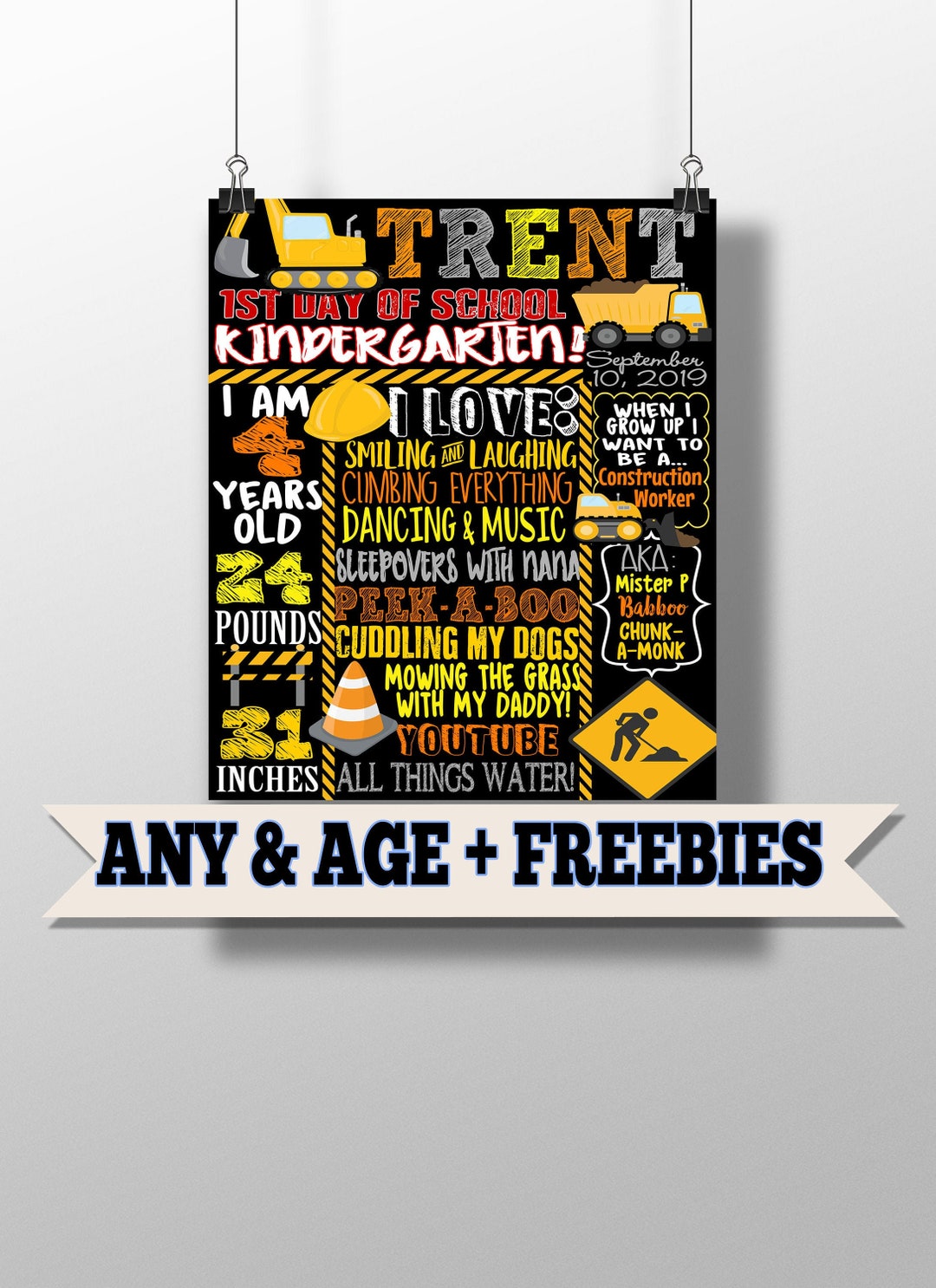 Boys First Day of School Sign - 1st Day of School Chalkboard Download ...