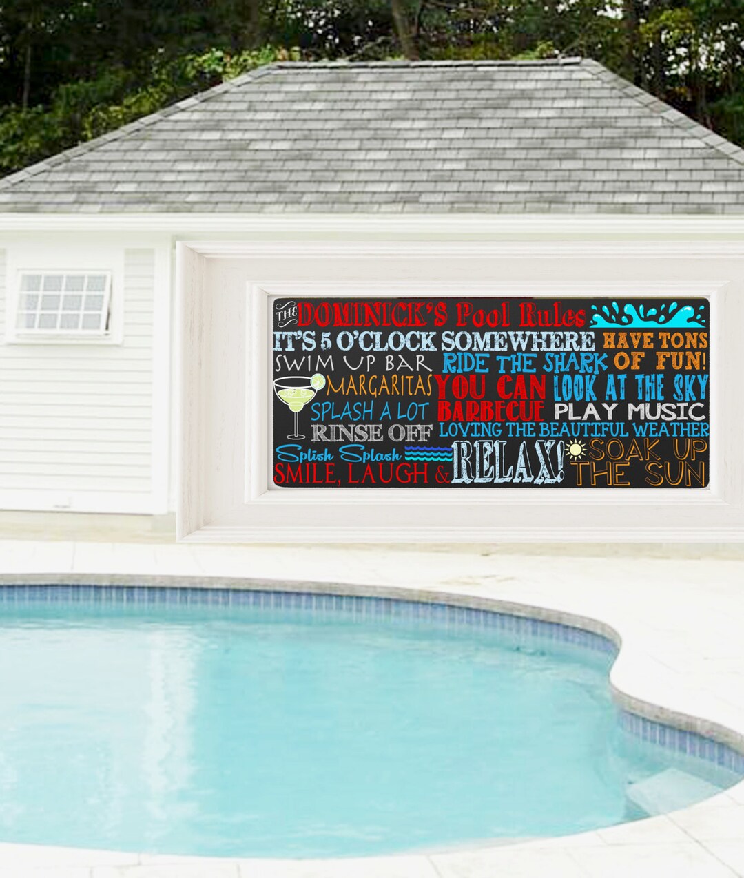 Custom Pool Rules Sign, Pool Rules Chalkboard Style Sign, Digital File ...