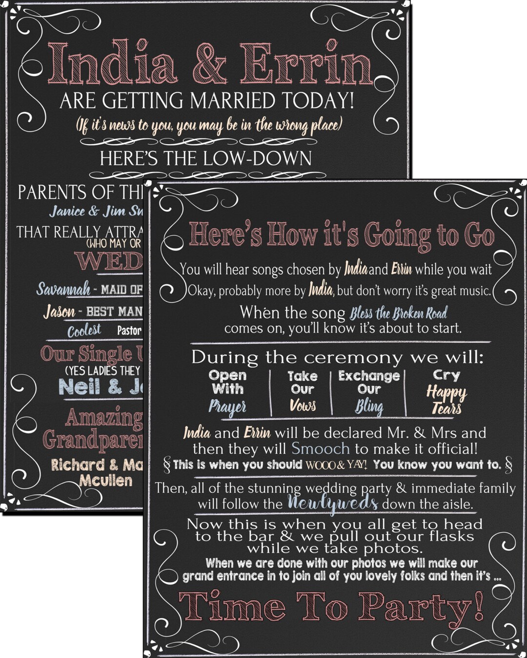 Modern Twist on Wedding Programs, Enjoyable Funny Wedding Programs ...