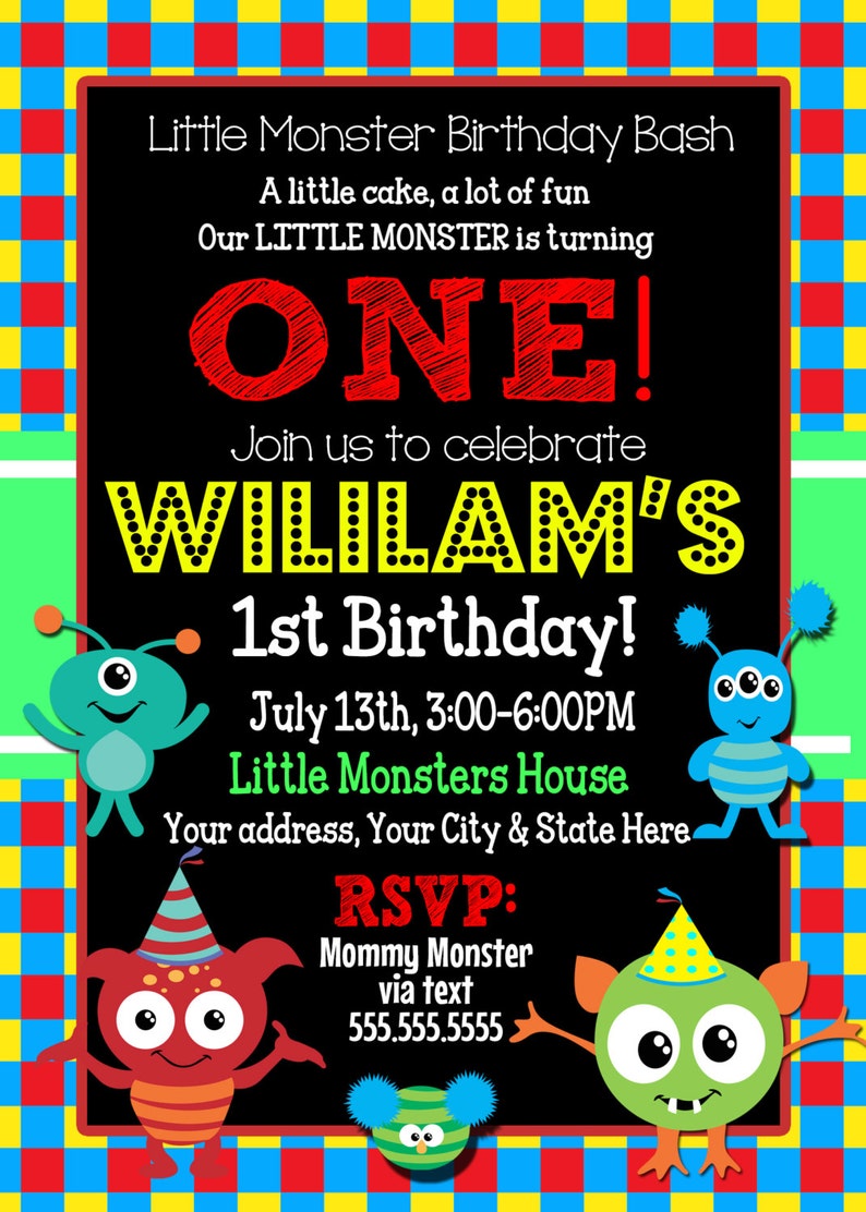 Monster Birthday Invitation Monster Mash Birthday Party - Etsy
