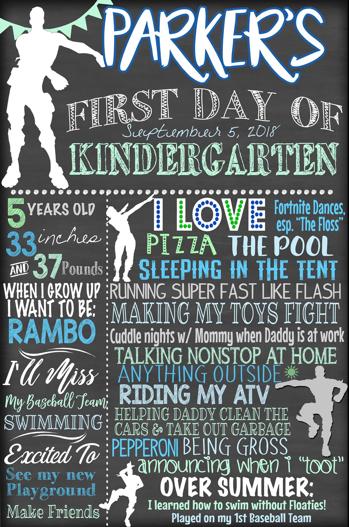 Parkour back to school sign Parkour 1st day of school sign | Etsy