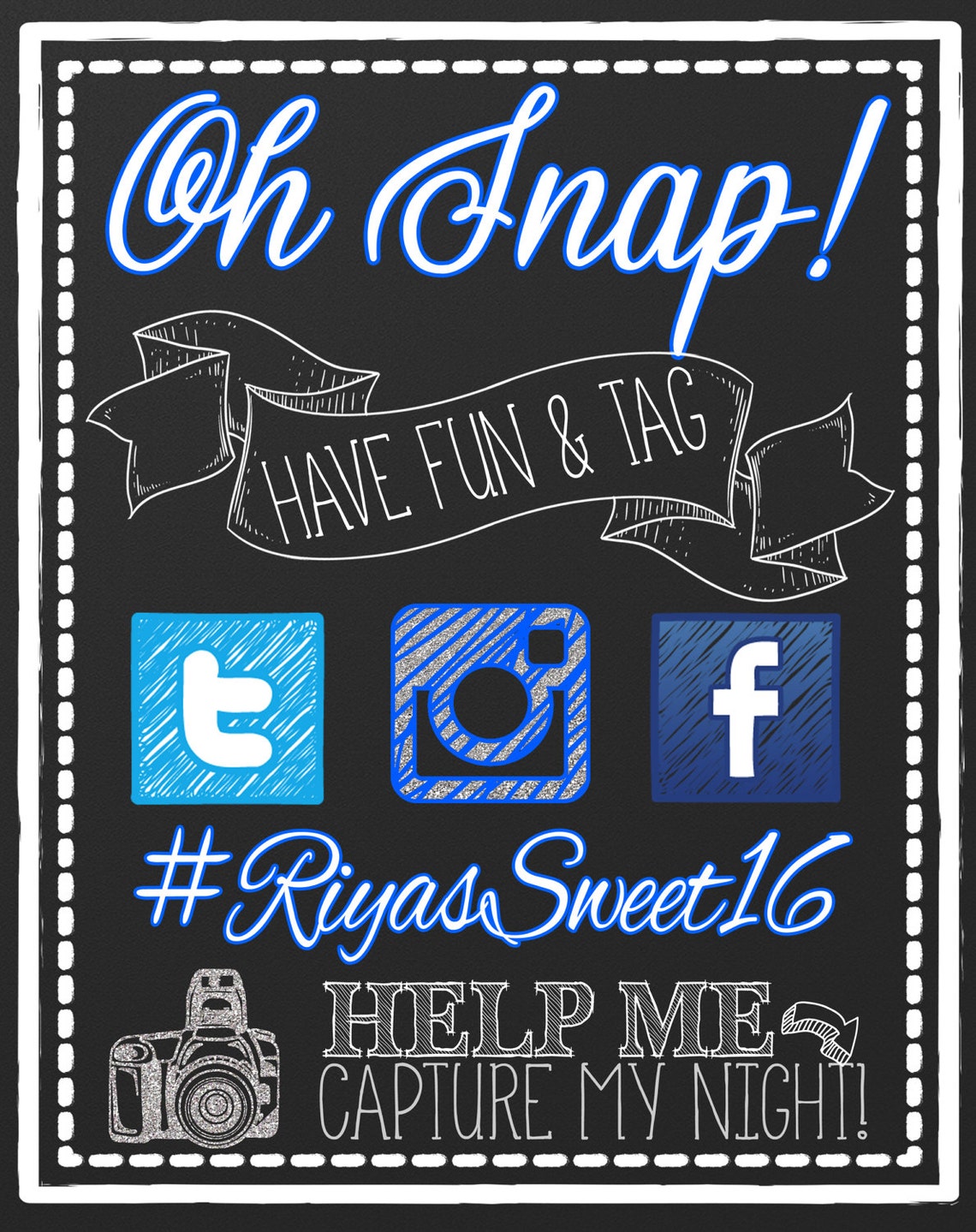 Oh Snap Sign Snap and Tag Sign Social Media Sign Custom - Etsy