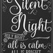 Silent Night Sign, Silent Night Decor, Silent Night Chalkboard Style ...