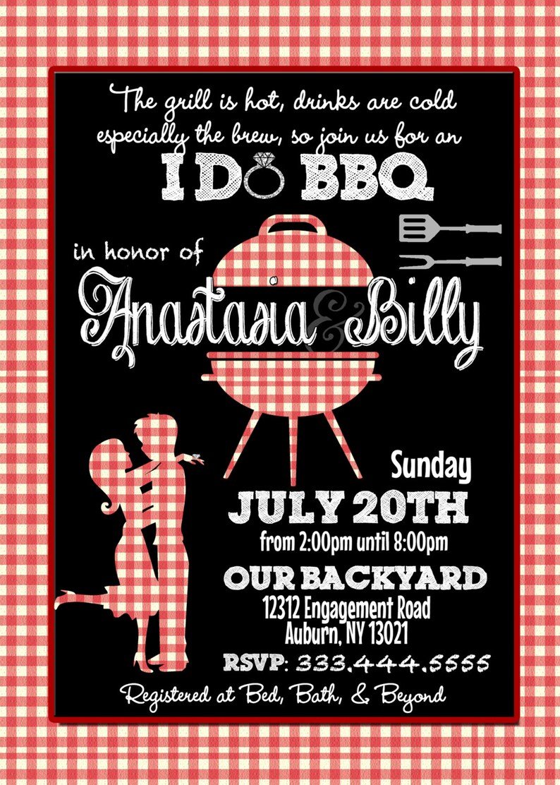 I Do BBQ Invitation Burlap I Do Bbq Invite Gingham I Do Bbq - Etsy