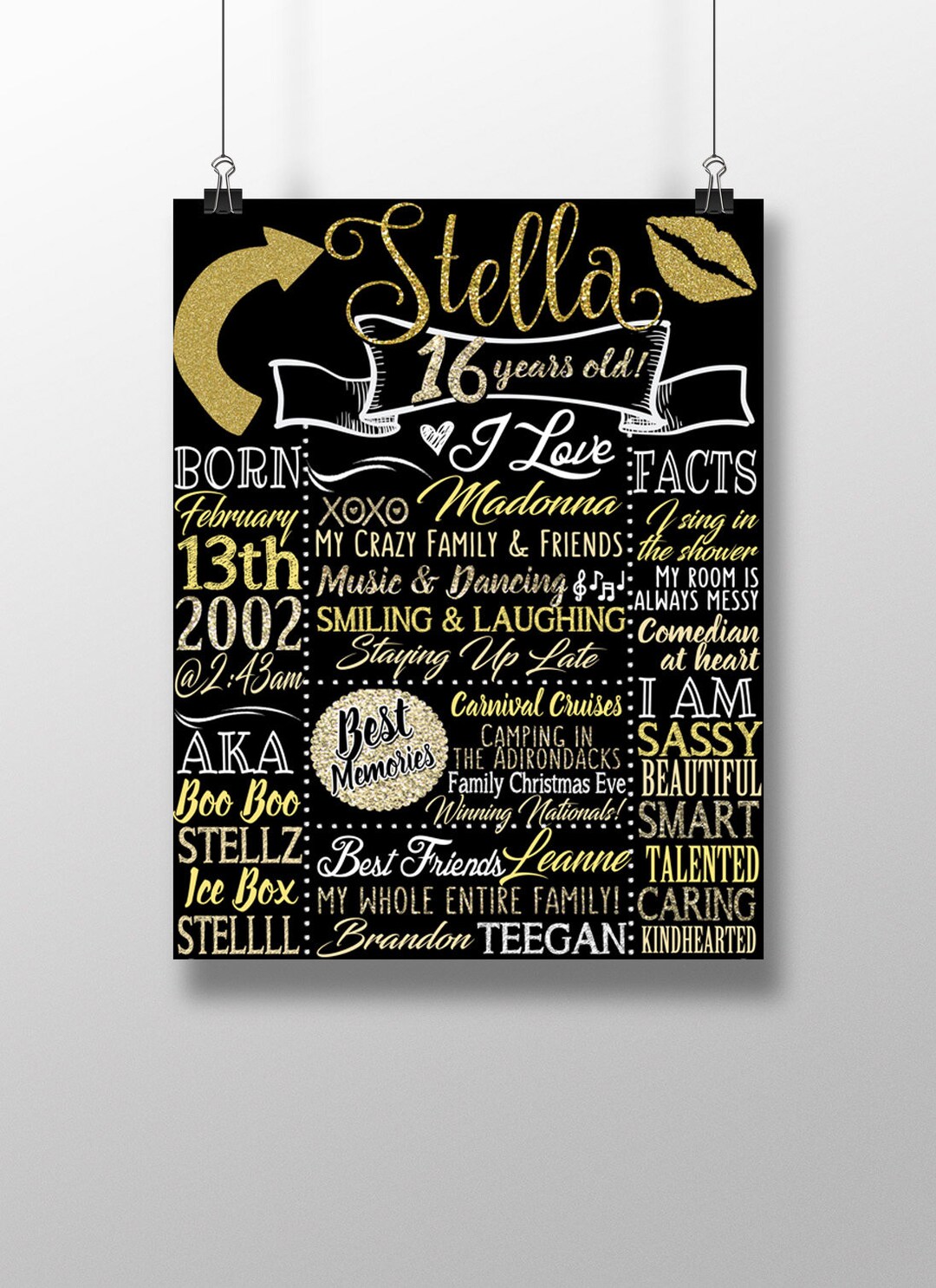 16th Birthday Board, Unique 16th Birthday Decorations, 16 Candles Decor ...