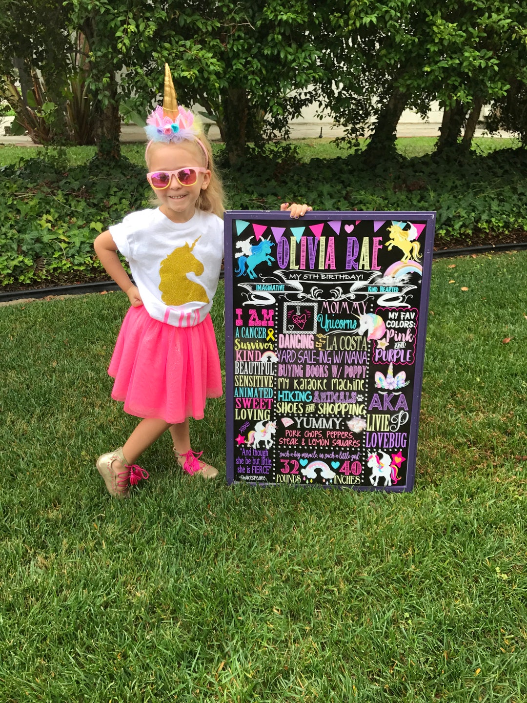 Unicorn Birthday Party, Rainbow Birthday Board, Colorful 1st Birthday ...