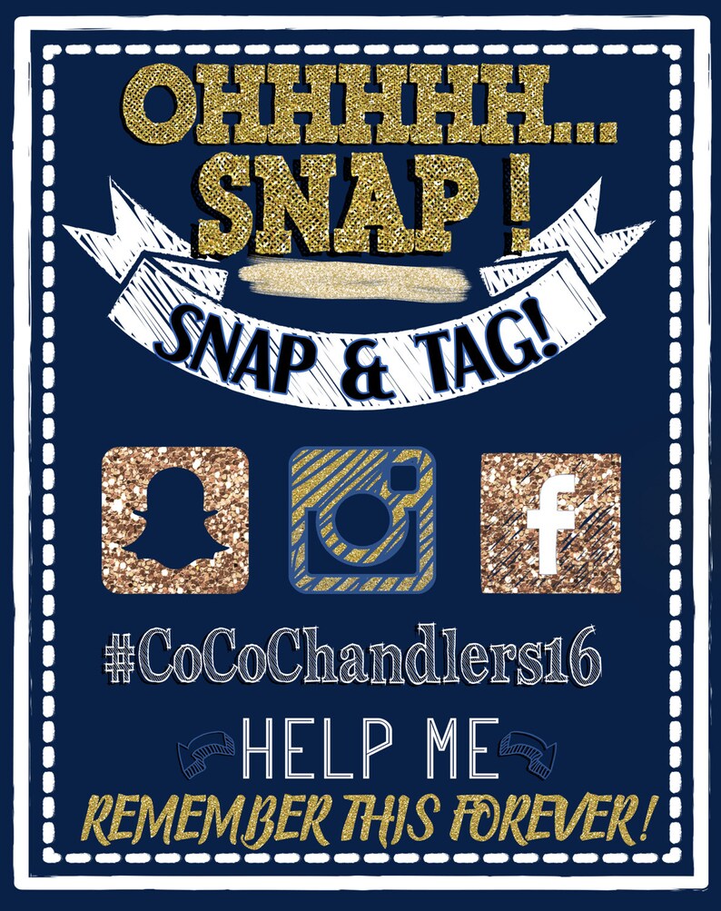 Hashtag Sign Tag Your Photo Sign Oh Snap Sign Have Fun and - Etsy