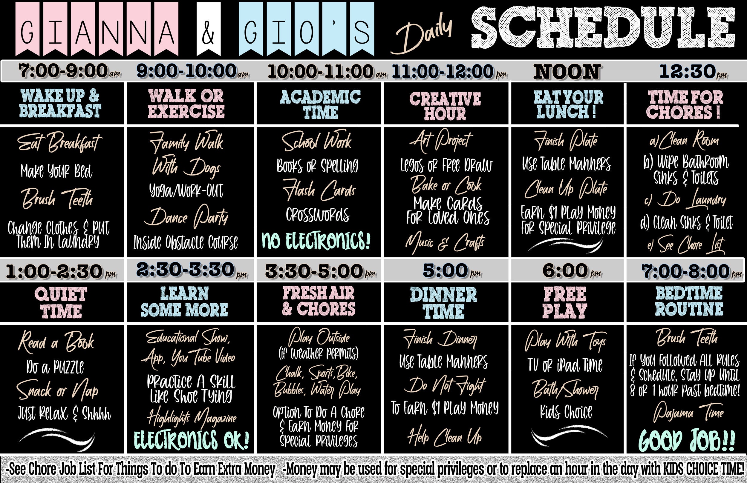 Daily Routine for Kids Personalized Daily Schedule for Kids | Etsy