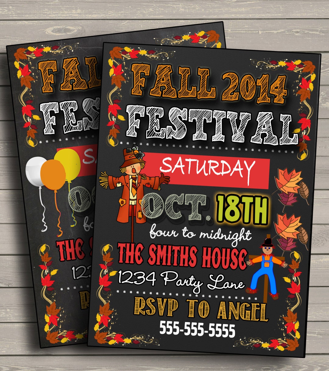 Fall Festival Invitations, Red Orange Yellow Fall Festival Invitations ...