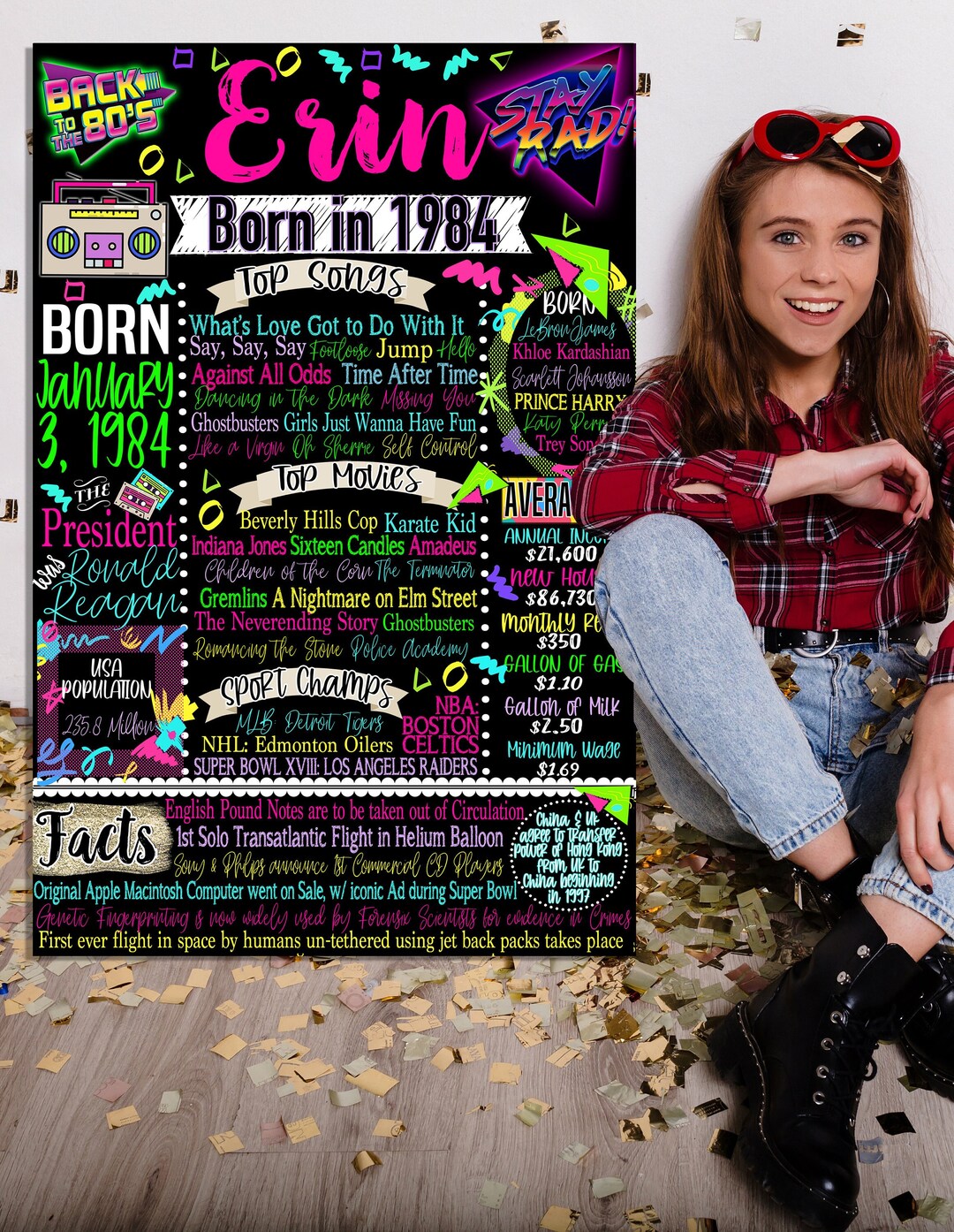 Back to the 80s Party Sign, Personalized 80's Themed Birthday Party ...