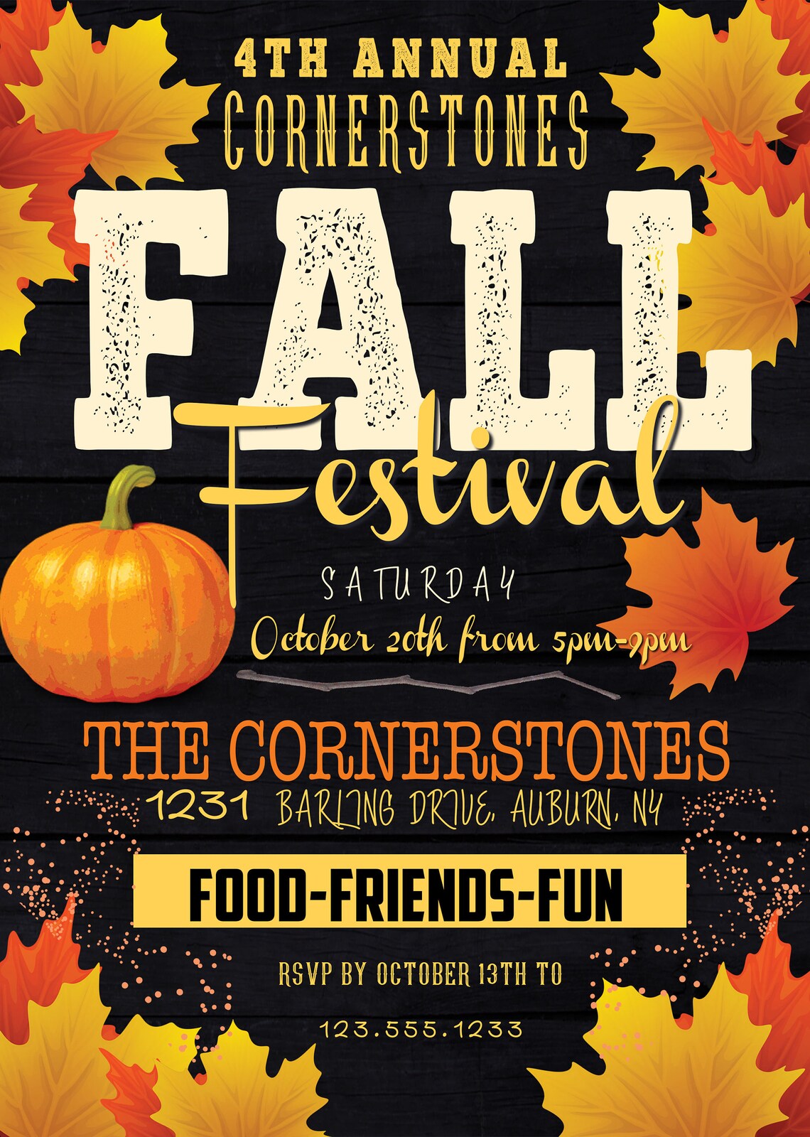 Fall Festival Party Invitation Fall Invites Unique Fall | Etsy