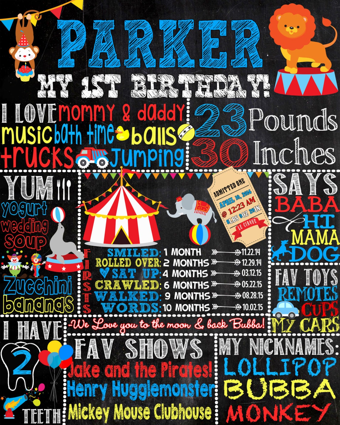 Unique Circus Birthday Decor Custom Carnival birthday party | Etsy