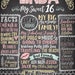 16 Birthday Board 16th Birthday Sign Sweet 16 Birthday - Etsy