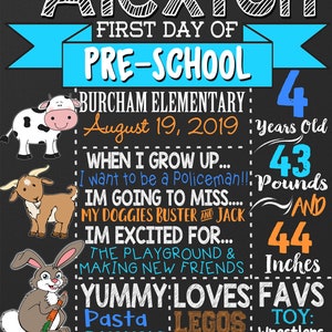 First Day of School Poster - First Day of School Signs - Animal First ...