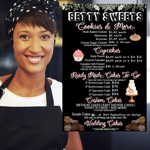 Business Sign for Wall With Prices, Sweet Shop Menu Template ...