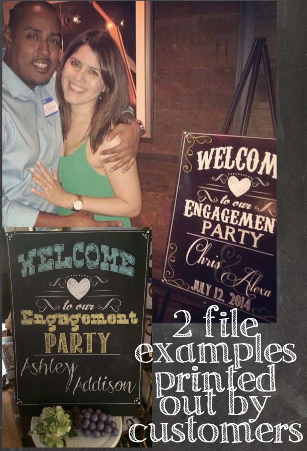 Welcome to Our Engagement Party Sign, Custom Engagement Signs, Unique ...