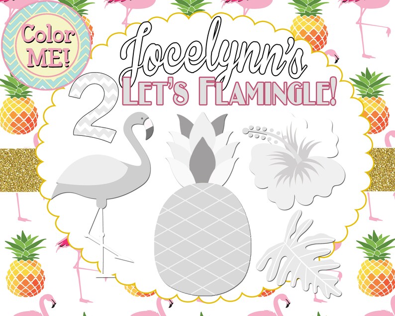 Custom Coloring Page Flamingo Birthday Party Favor Flamingo - Etsy