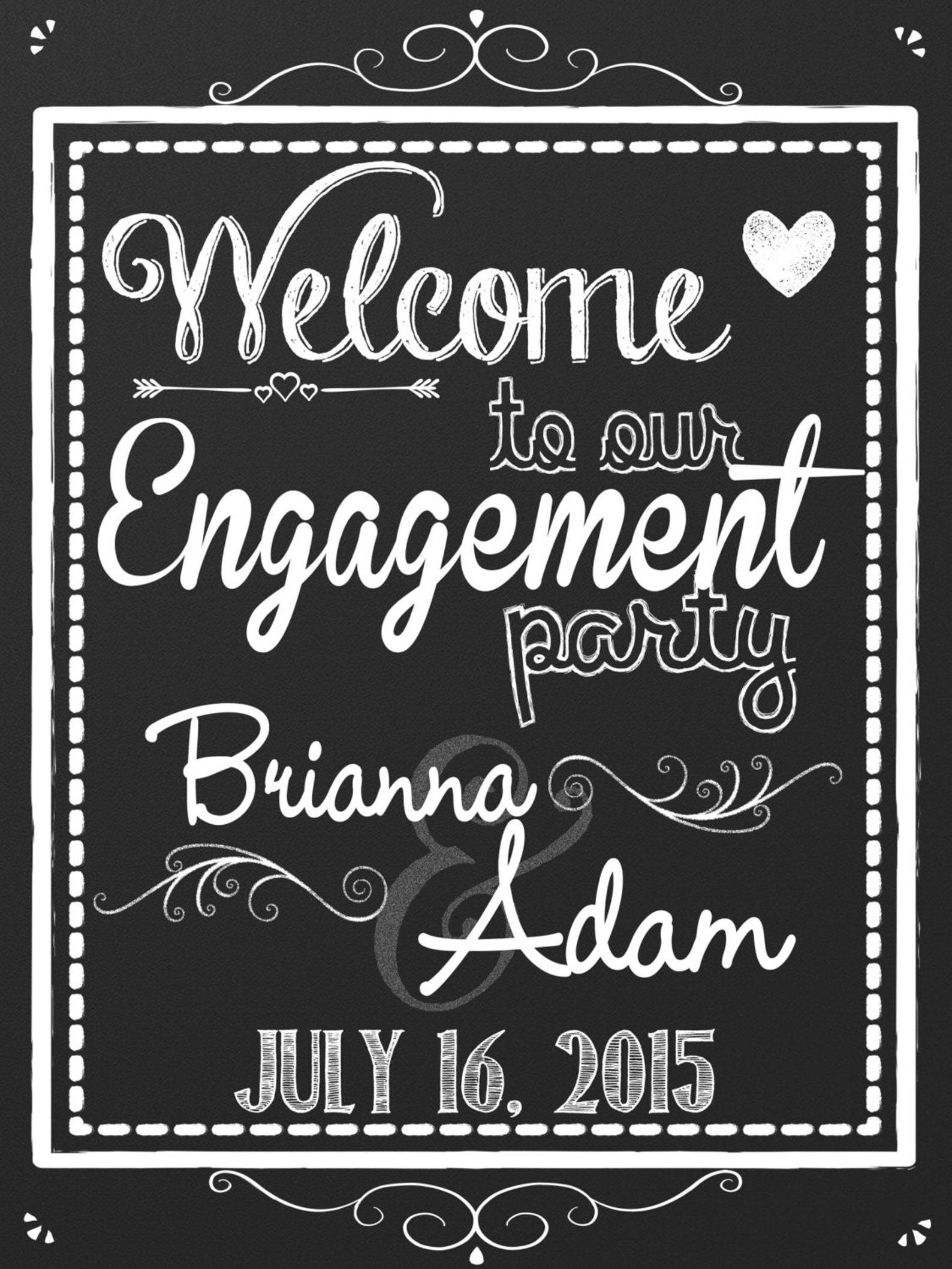 Welcome to Our Engagement Party Sign, Custom Engagement Signs, Unique ...