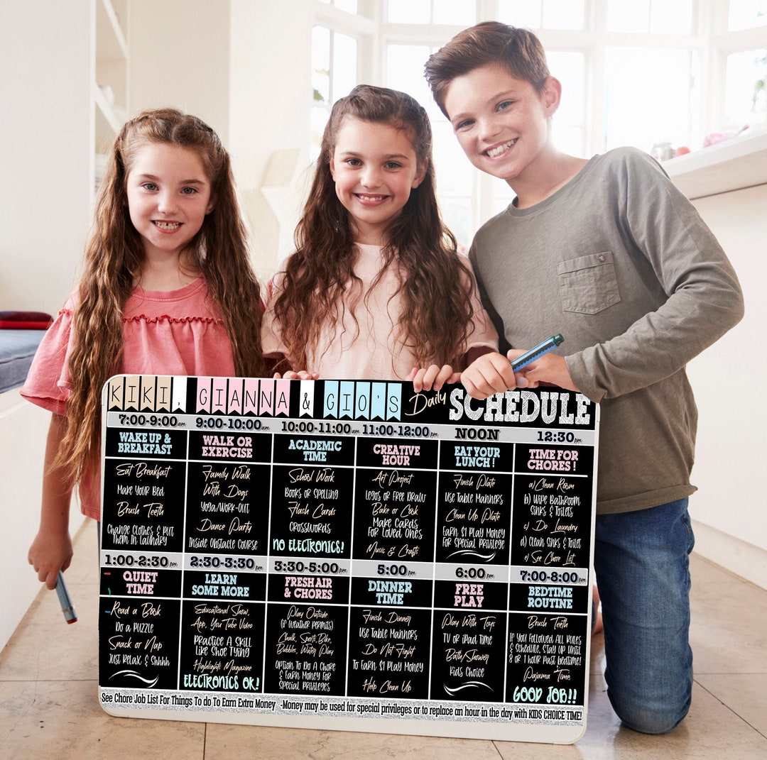 Quarantine Schedule for Kids, Personalized Kids Daily Schedule, Ideas ...