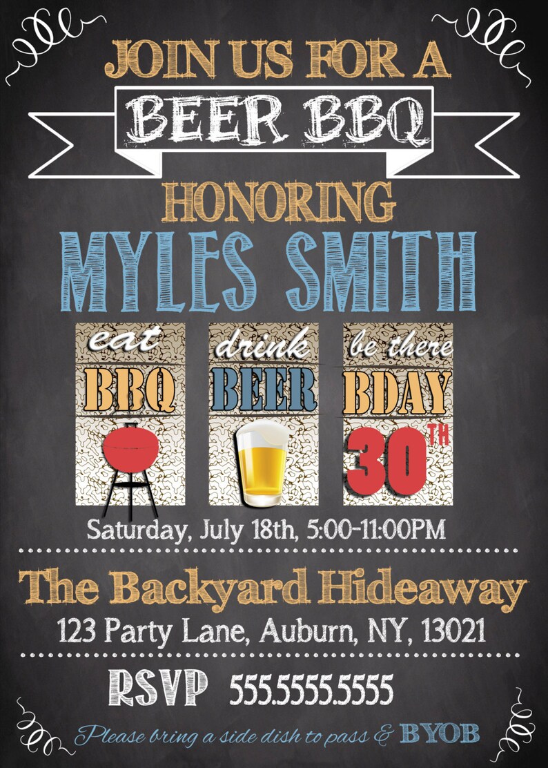 Modern Cookout Invitations Unique Bbq Invites Bbq Birthday - Etsy