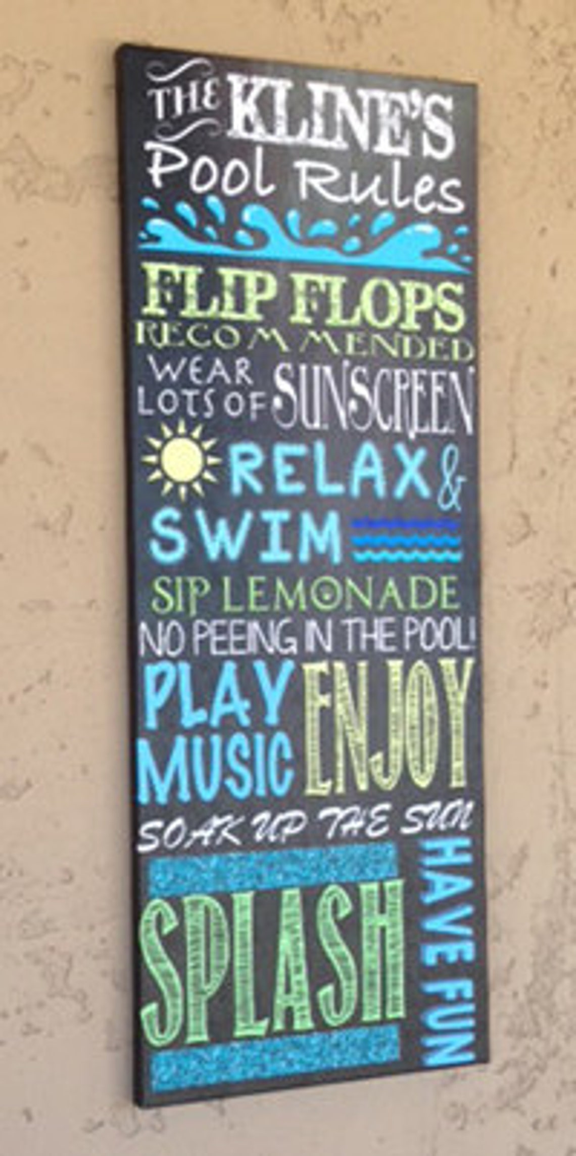 Pool Sign Custom Outdoor Chalkboard Style Pool Sign Pool - Etsy