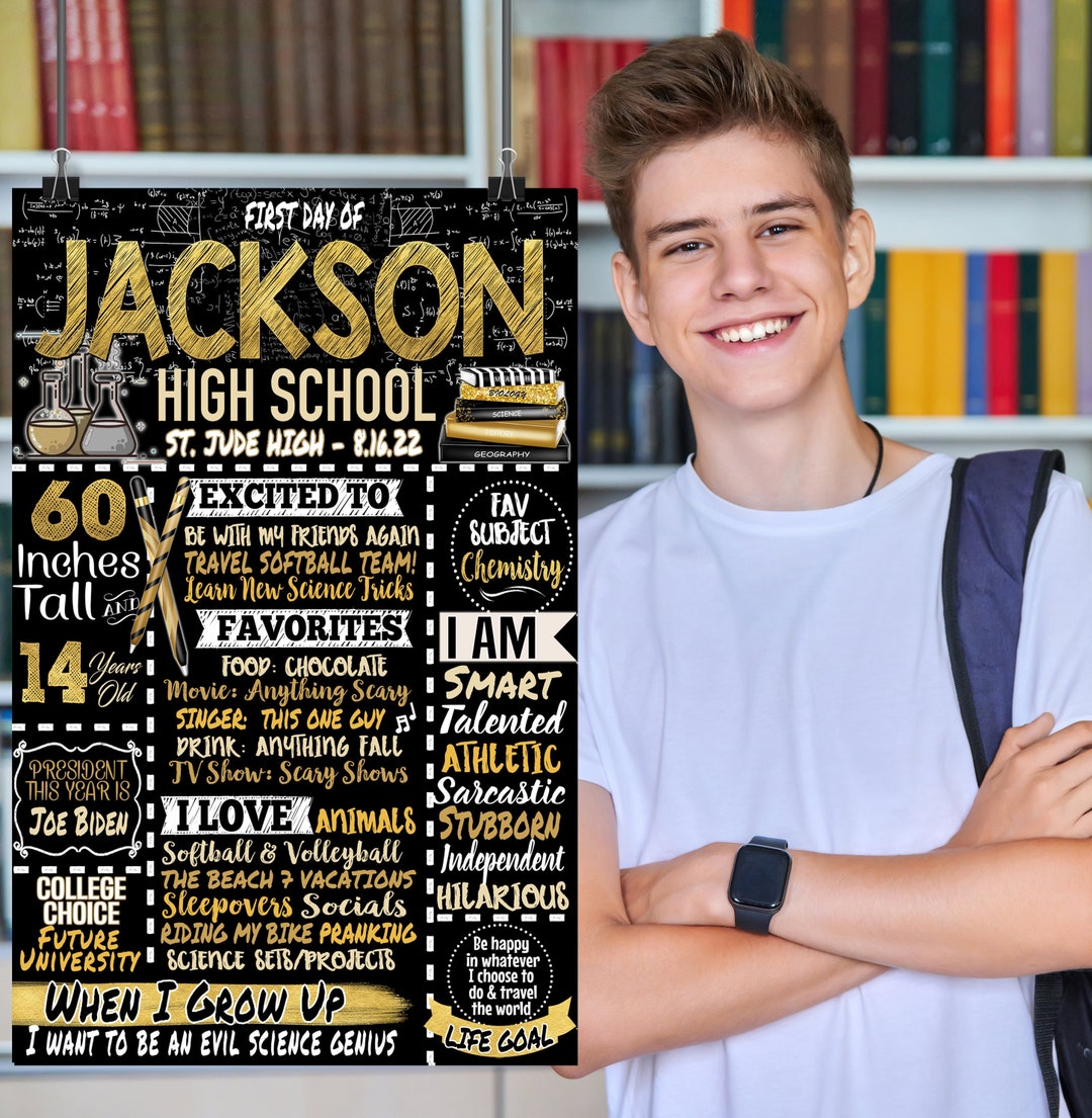 High School First Day of School Sign, Middle School 1st Day of School ...