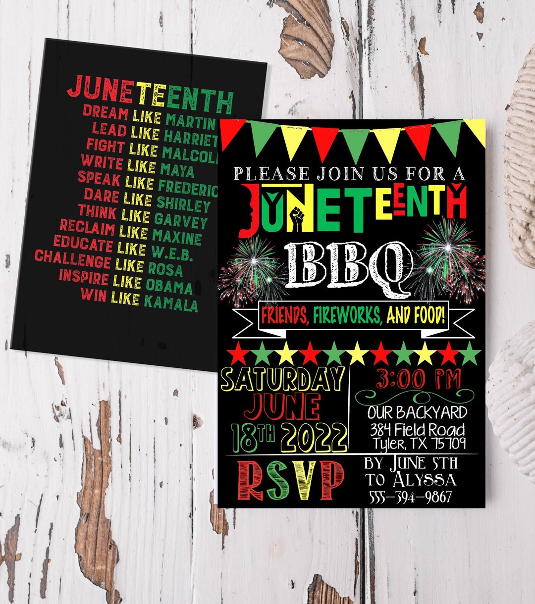 Juneteenth Party Invite, Personalized Juneteenth Invitations, Printable ...