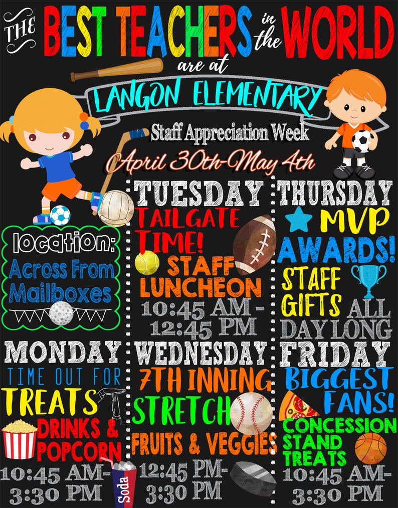 Sport Themed Teacher Appreciation Week Decorations Mvp | Etsy