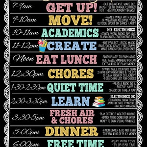 Quarantine Schedule for Kids, Personalized Kids Daily Schedule, Ideas ...