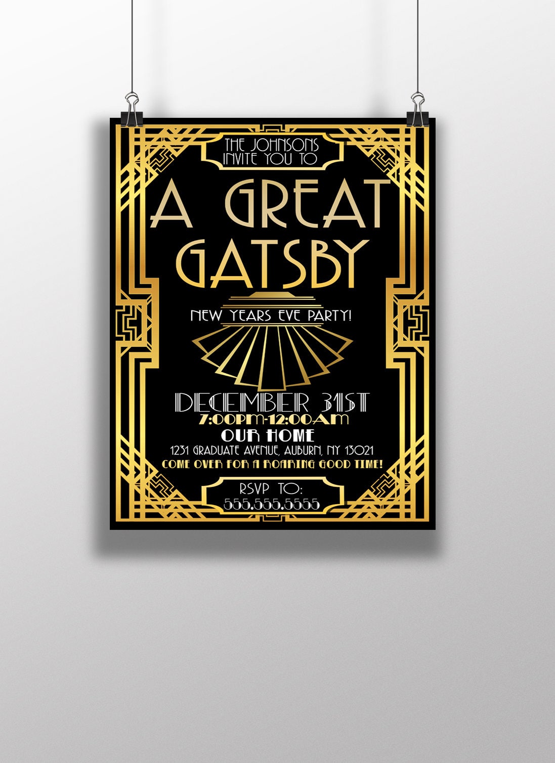 Great Gatsby Party Invitations