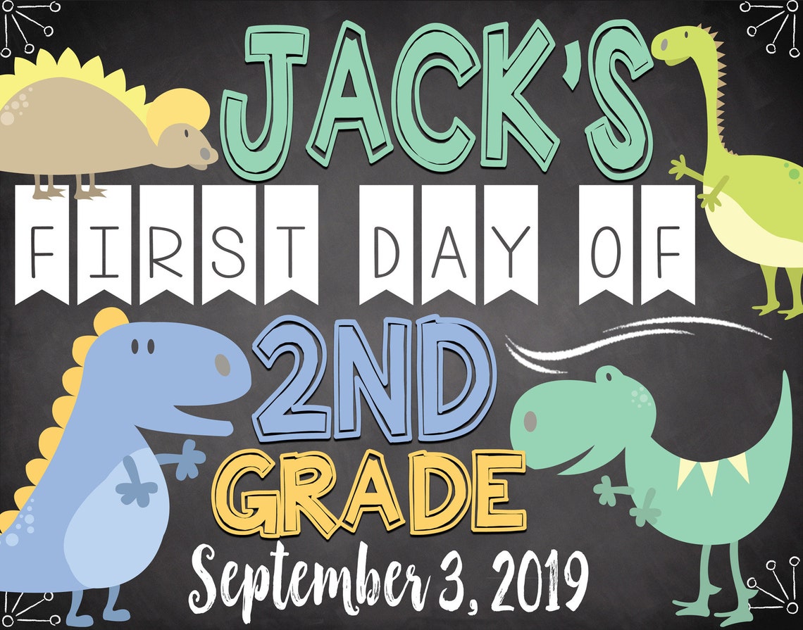 Pink 1st Day of School Sign, Girls Back to School Signs, First Day of ...