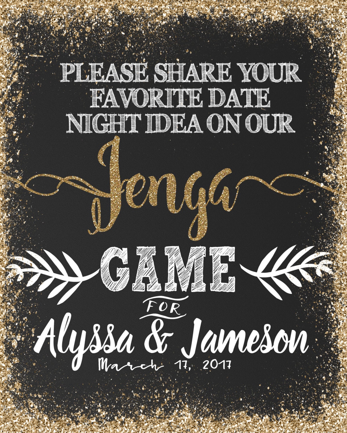 Date Night Ideas Sign, Share Your Favorite Date Night Ideas, Bridal ...