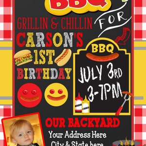 BBQ Menu Sign, Custom Bbq Menu Chalkboard Sign Style, Bbq Birthday ...