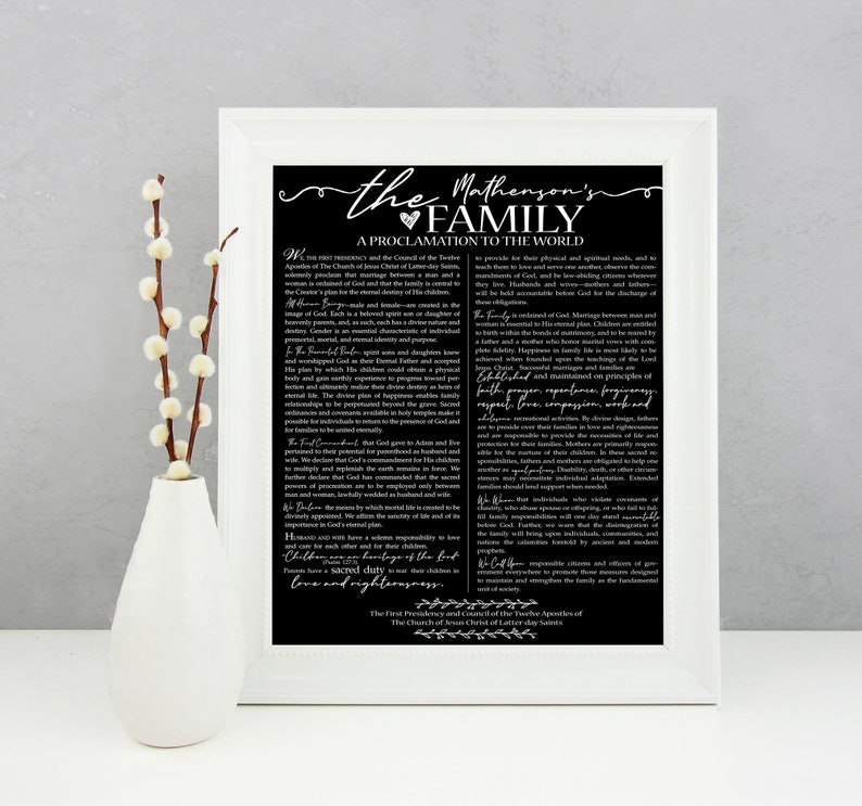 Family Proclamation Sign Printable A Proclamation to the - Etsy