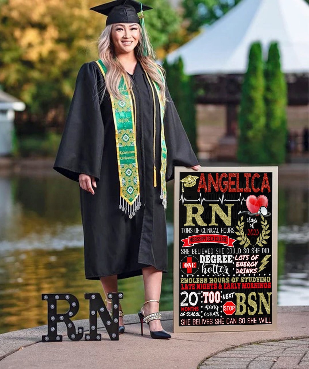 Registered Nurse Graduate Gifts, Nurse Graduation Photoshoot Signs and ...
