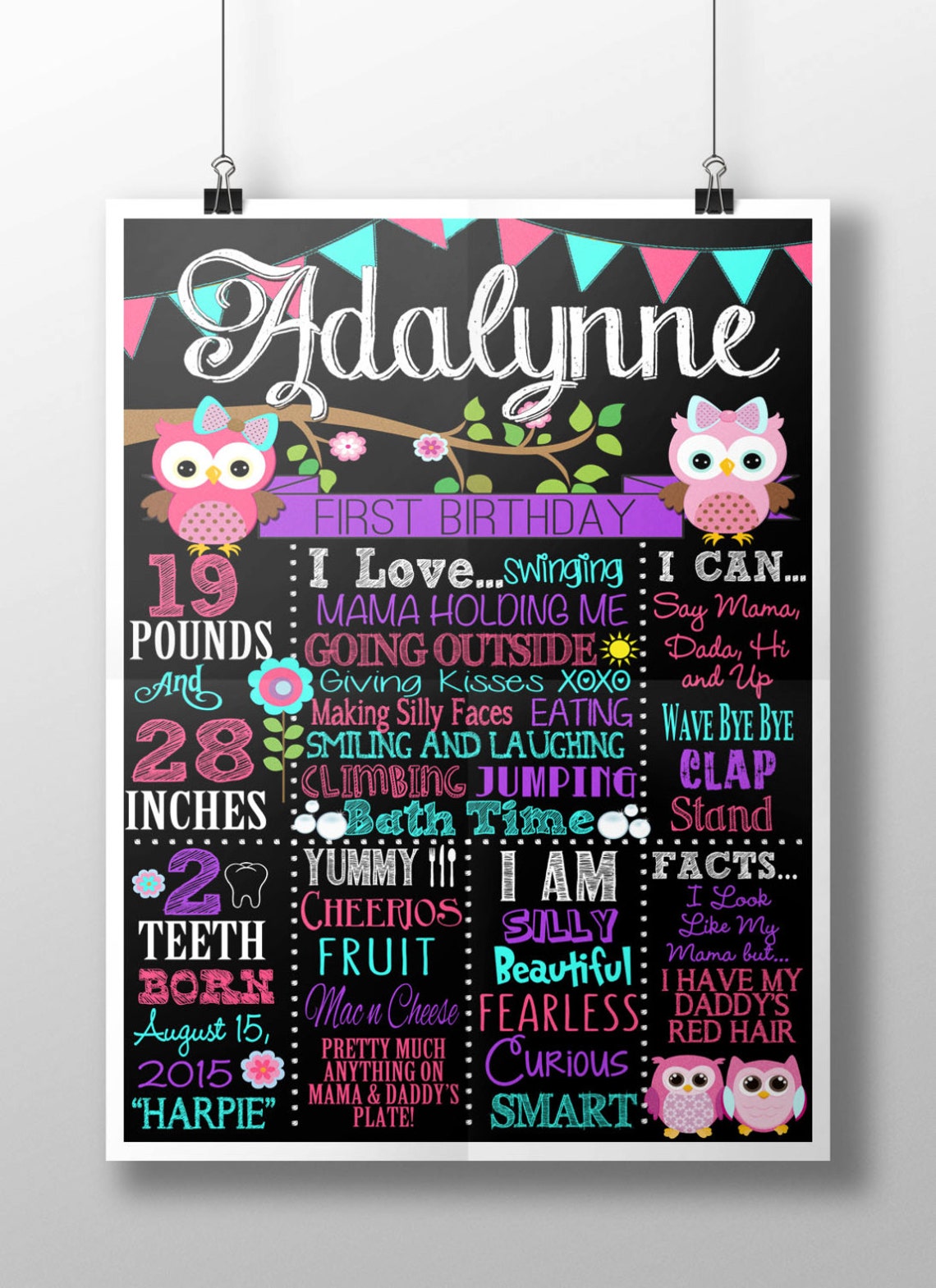 Owl Birthday Owl 1st Bday Decor Custom Owl Birthday Party | Etsy