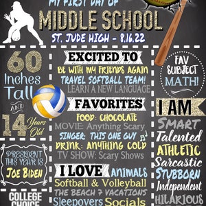 High School First Day of School Sign, Middle School 1st Day of School ...