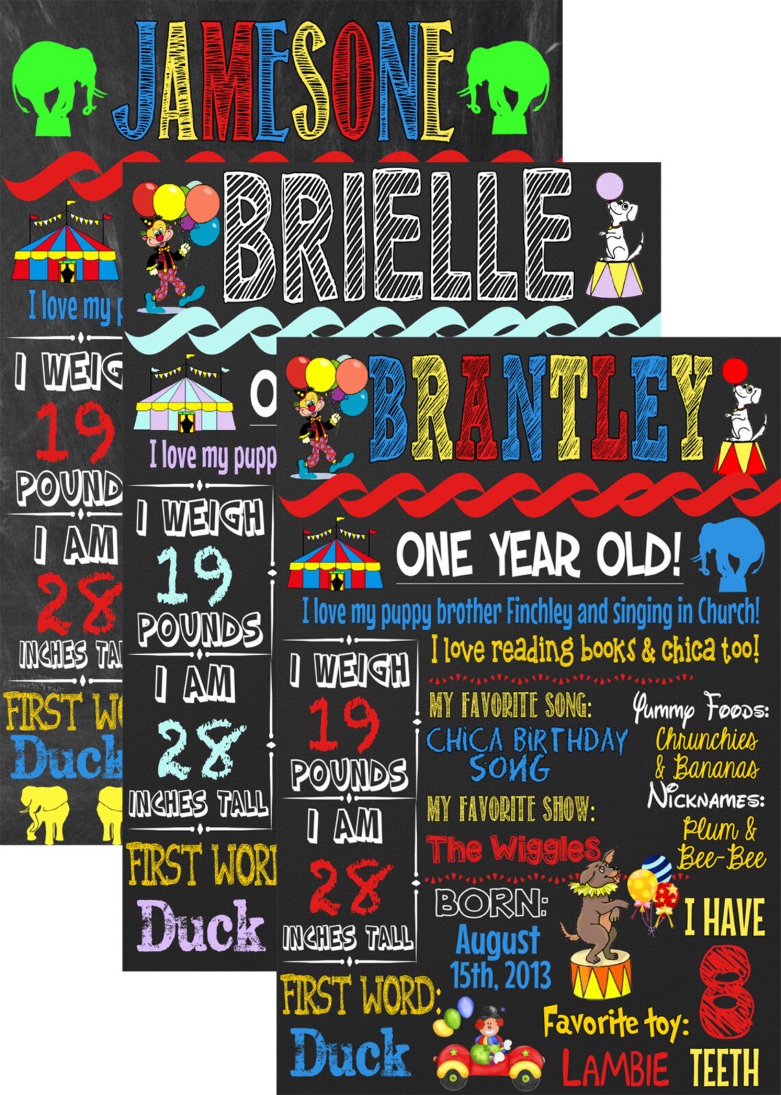 Circus Themed Birthday Board Any Age Carnvial Birthday - Etsy