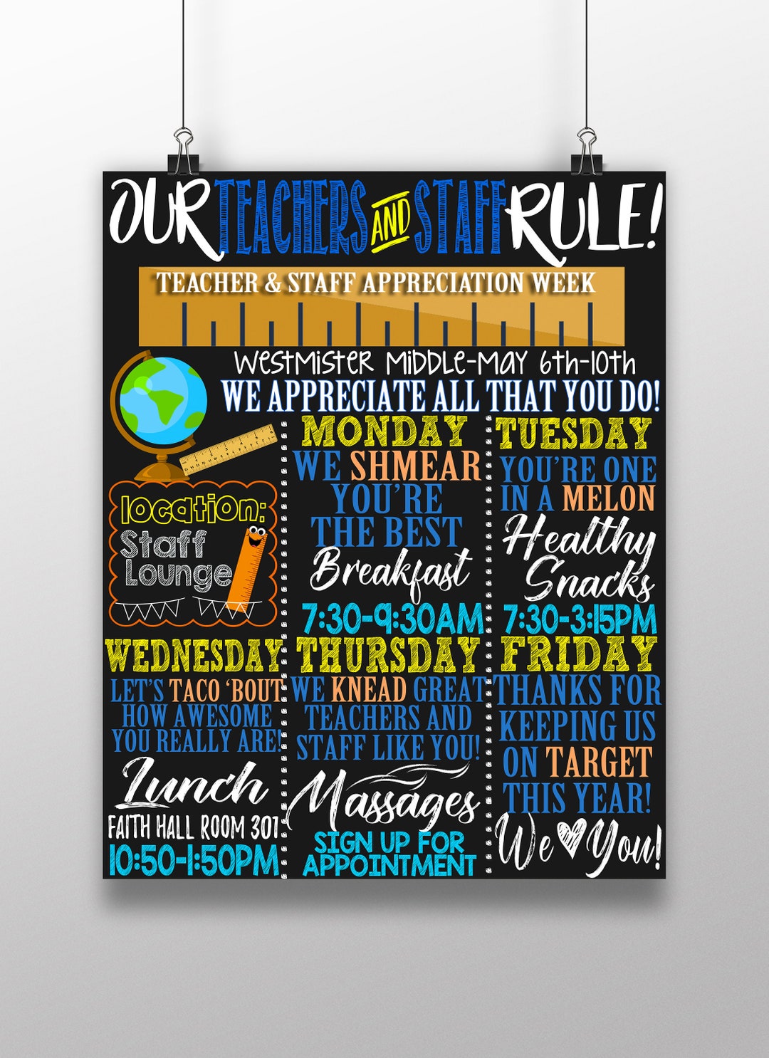 2022 Teacher Appreciation Week Idea, Our Teachers Rule, Our Staff Rules ...