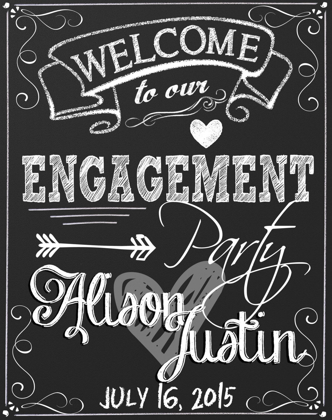 Engagement Party Welcome Sign Custom Engagement Decoration | Etsy