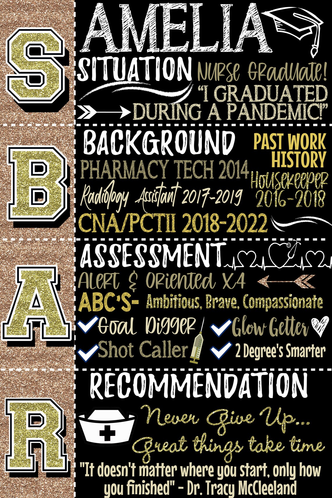 Nurse Graduation Photo Props and Sign, SBAR + SOAP Poster Sign ...