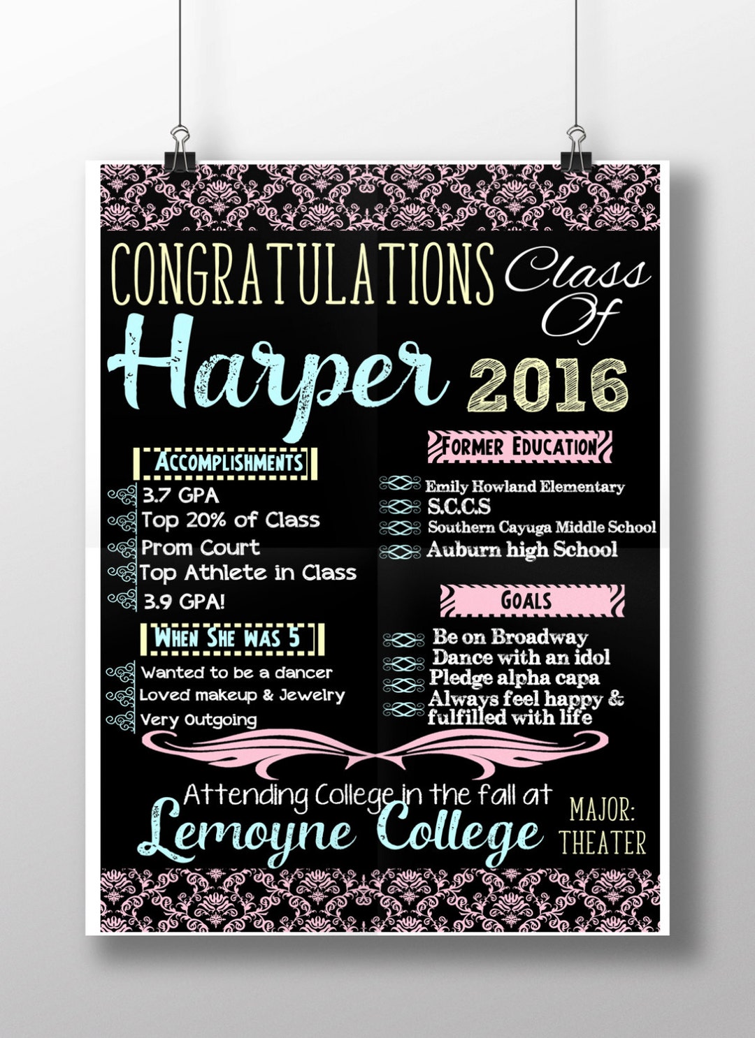 Graduation Board, Custom Damask Graduation Board, Unique Graduation ...