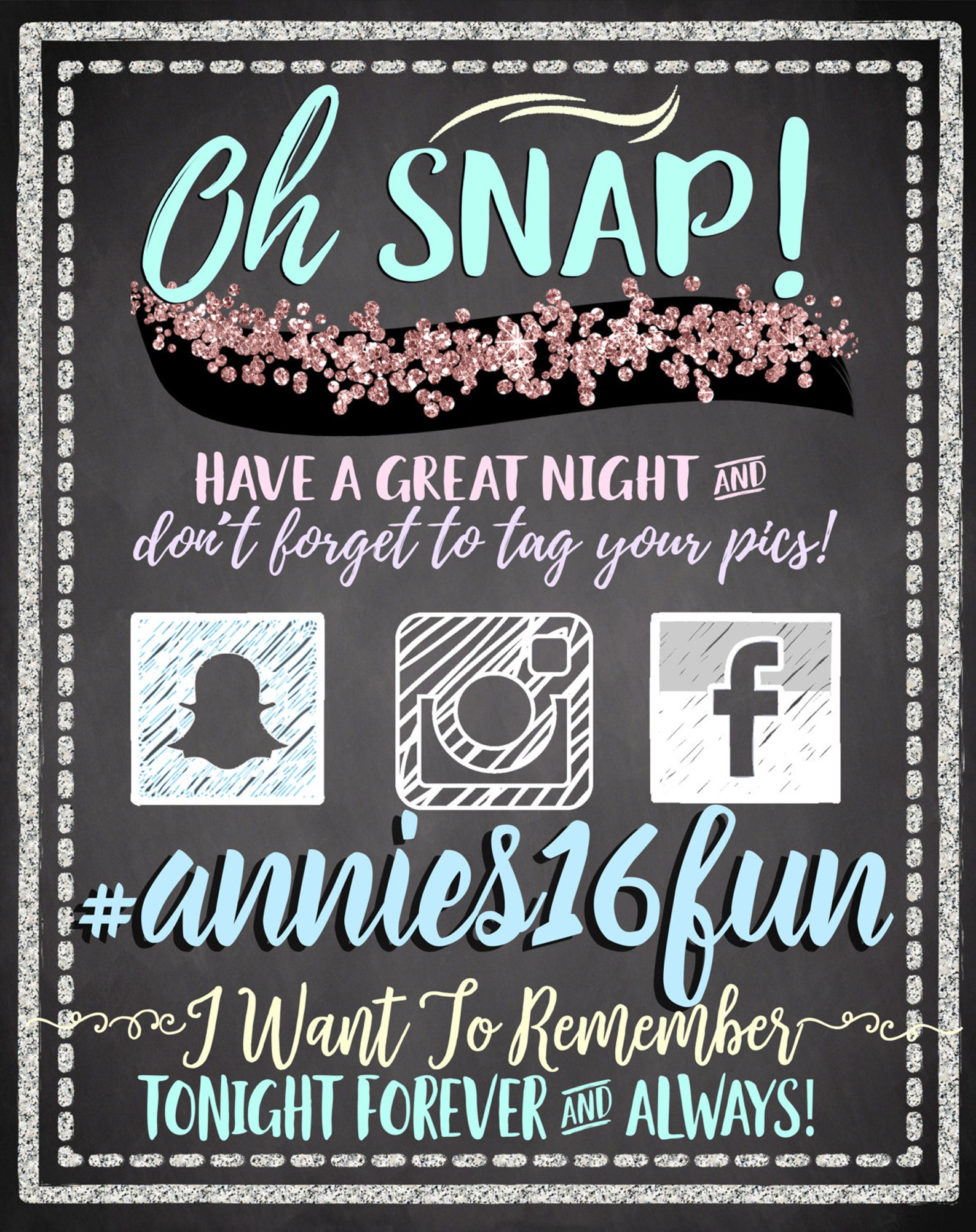 Oh Snap Sign Snap and Tag Sign Social Media Sign Custom - Etsy