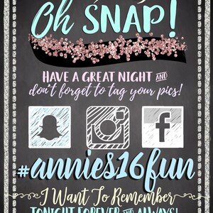 Oh Snap Sign, Snap and Tag Sign, Social Media Sign, Custom Hashtag Sign ...