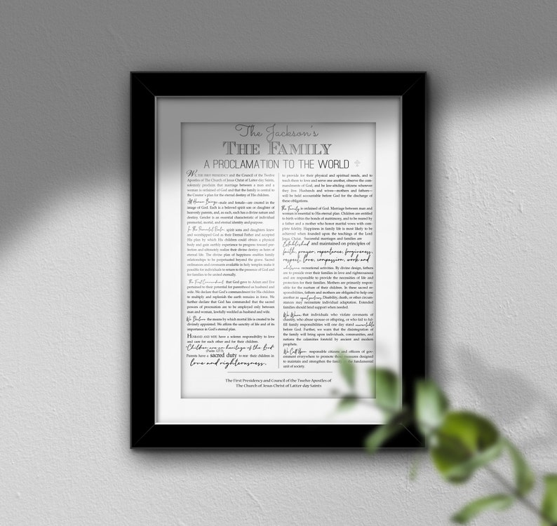 Family Proclamation Sign Printable A Proclamation to the - Etsy