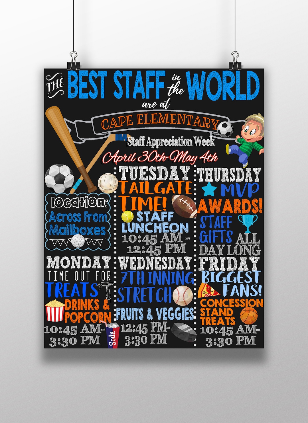 Sport Themed Teacher Appreciation Week Decoration, Staff Appreciation ...