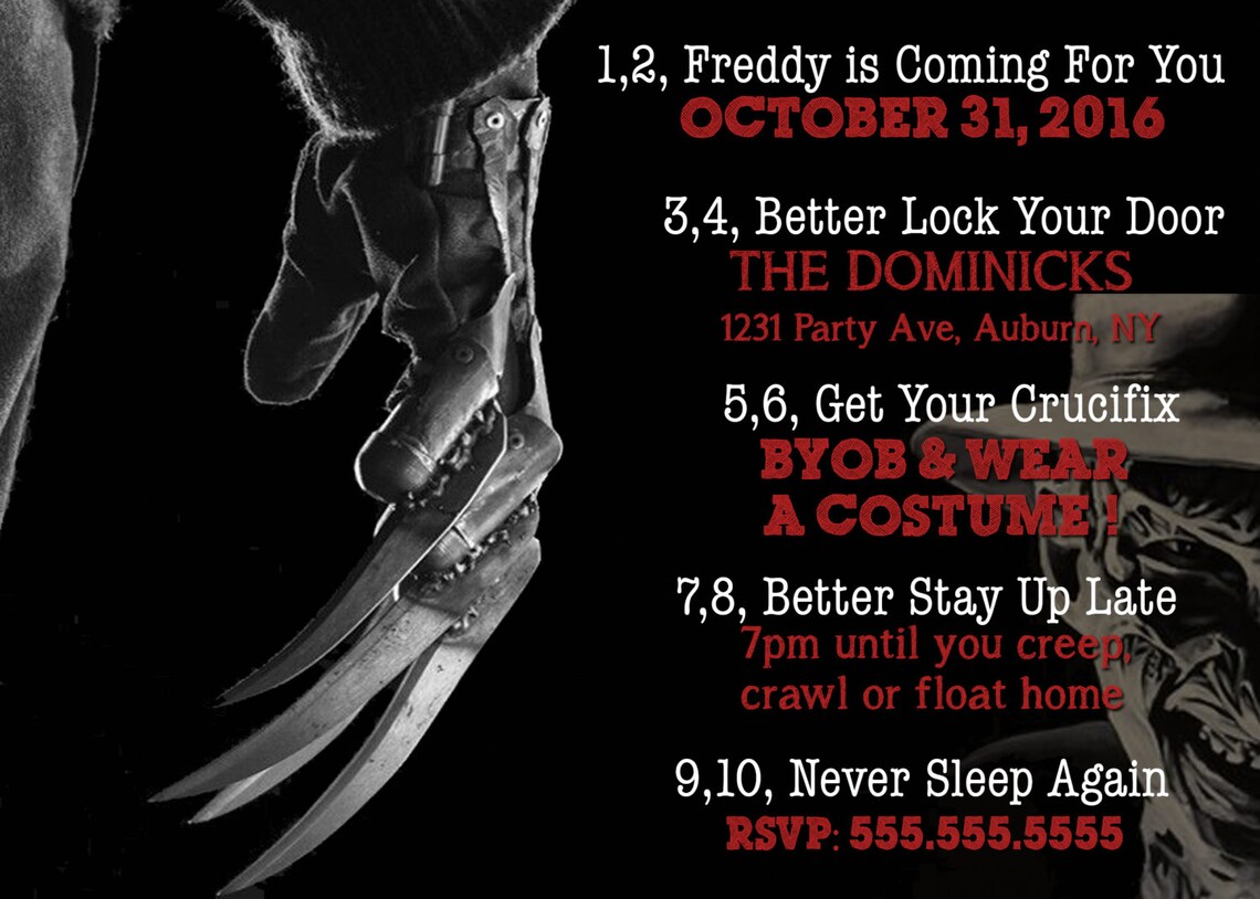 Scary Halloween Party Invitations Freaky Halloween - Etsy