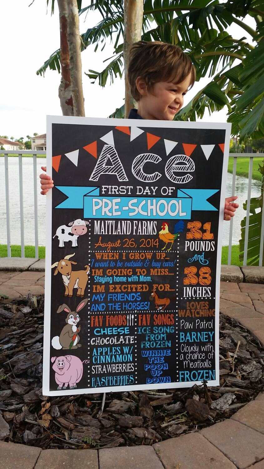 Farm Animal First Day of School Sign Boys First Day of - Etsy